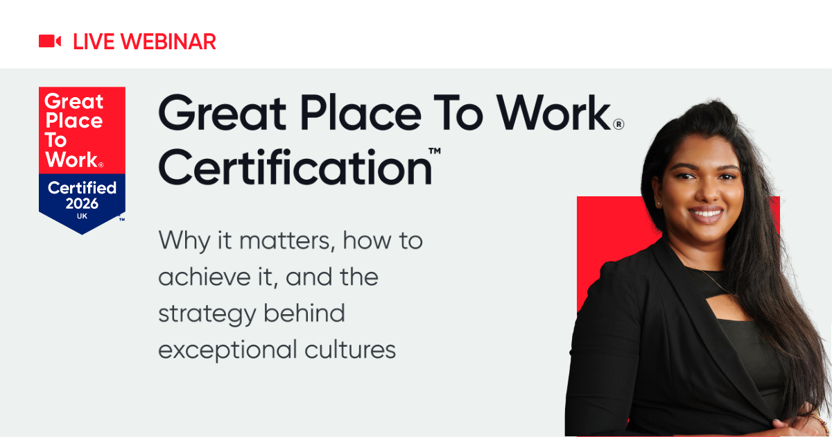 Live Webinar: How to earn Great Place To Work Certification
